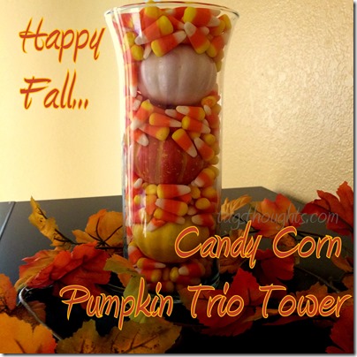Candy Corn Pumpkin Trio Tower | Simple Six Dollar Fall Decor