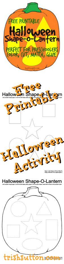 Halloween Shape-O-Lantern; Free Printable