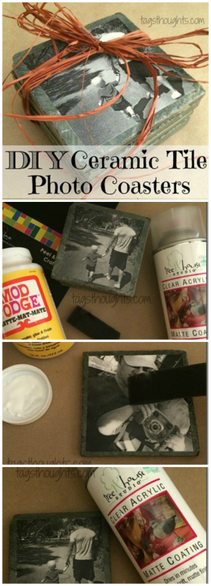 DIY Ceramic Tile Photo Coasters | Cherished Memories Gift
