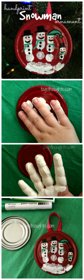 Handprint Snowman Ornament