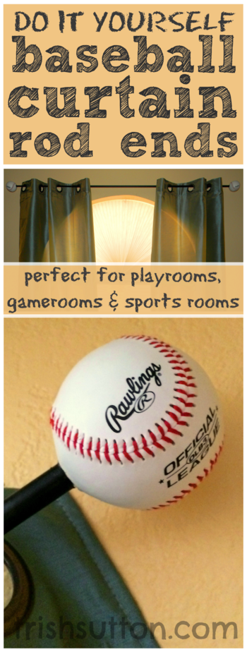 DIY Baseball Curtain Rod Ends