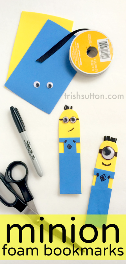 Minion Googly Eye Foam Bookmarks | Simple Kids Craft