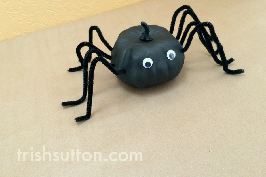 Long Legged Pumpkin Spider | Cute Halloween Decor