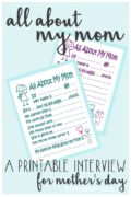 All About My Mom Free Printable Interview for Kids