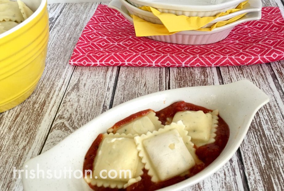 Baked Cheesy Ravioli, Made With Thick And Hearty Pasta Sauce - Trish Sutton