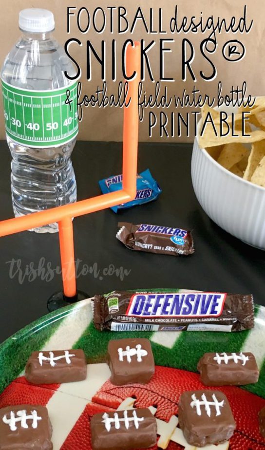Football Designed SNICKERS®, Football Field Water Bottle Printable
