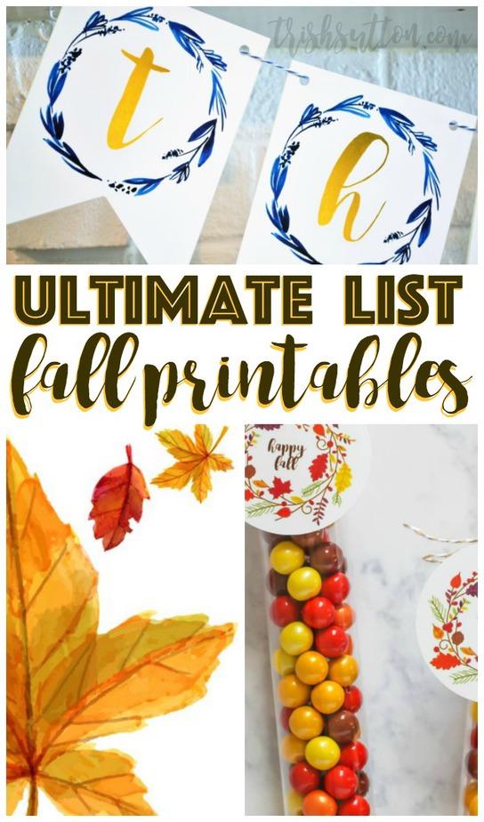 Ultimate List of Fall Printables; Wall Art, Tags, Planners & Coloring Pages