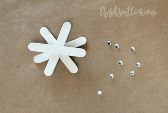 Craft Stick Snowflake Christmas Tree Ornament; DIY Craft