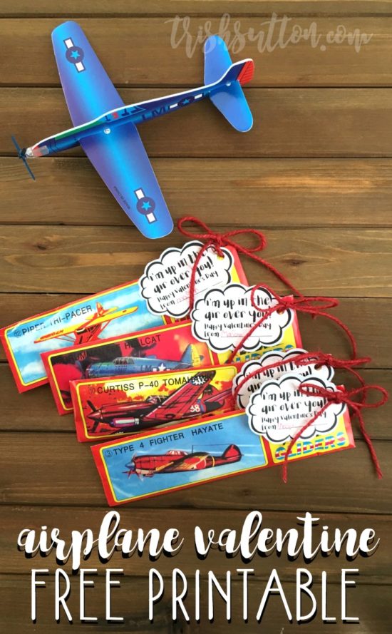 Airplane Valentine With Free Printable; Non-Candy Kids Valentine