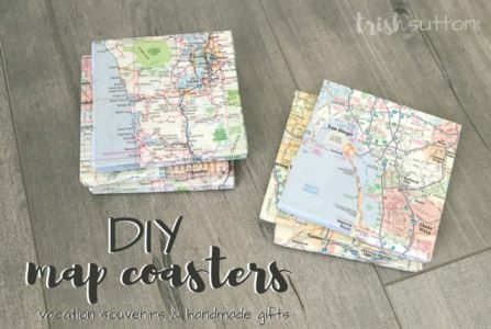 DIY Map Coasters Vacation Souvenirs {Handmade Gifts}