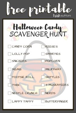 Halloween Candy Scavenger Hunt Free Printable by Trish Sutton
