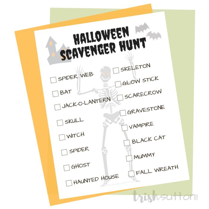 Halloween Candy Scavenger Hunt Free Printable by Trish Sutton