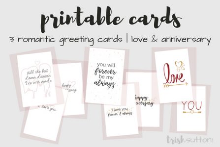 Printable Romantic Greeting Cards | Everyday Love + Anniversary Cards