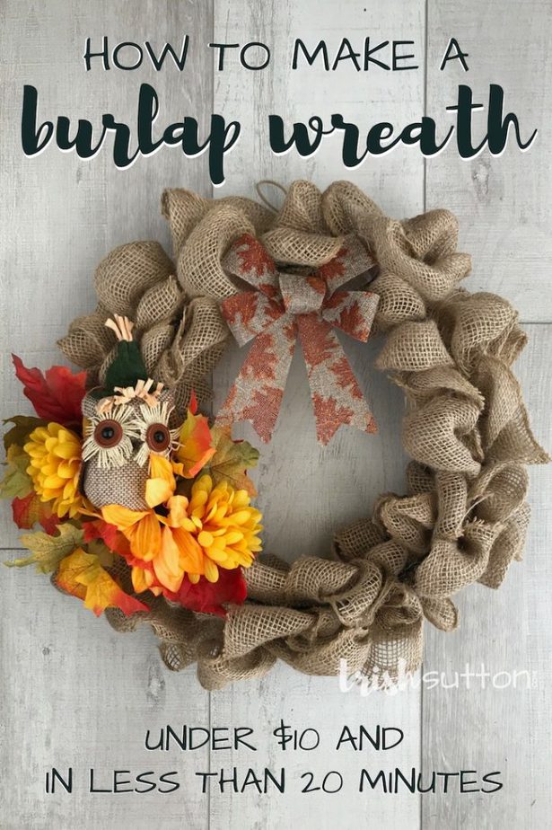 Burlap Wreath; Simple 20 Minute Tutorial Under $10