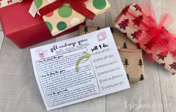 Gift Exchange Game Printable | Dice Left Right Switch Christmas Party