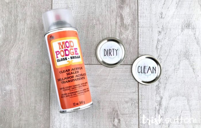 DIY Dishwasher Sign | Clean Dirty Mason Jar Lid TrishSutton.com