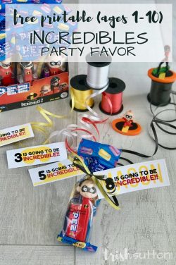 Incredibles Party Favor Birthday Printables (Age 1-10) TrishSutton.com