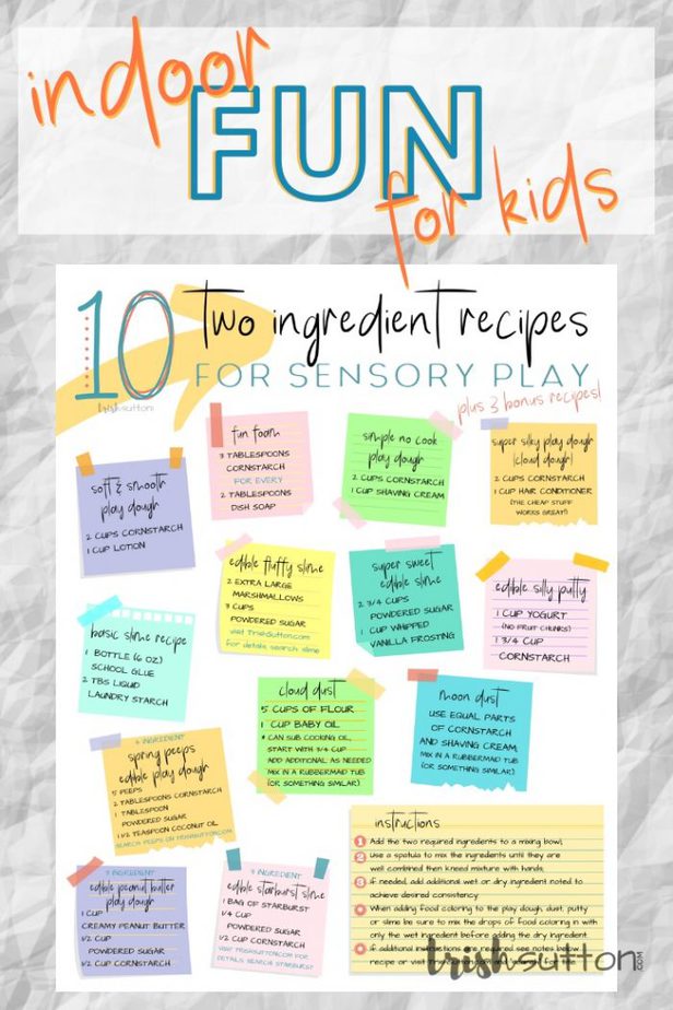 10 Two Ingredient Recipes for Sensory Play | Slime, Play Dough, Putty