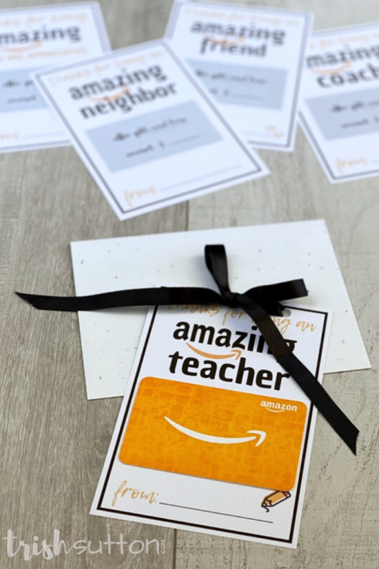 Amazon Gift Card Printable | Thanks For Being Amazing Teacher