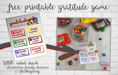 Free Printable Thanksgiving Activity Gratitude Game