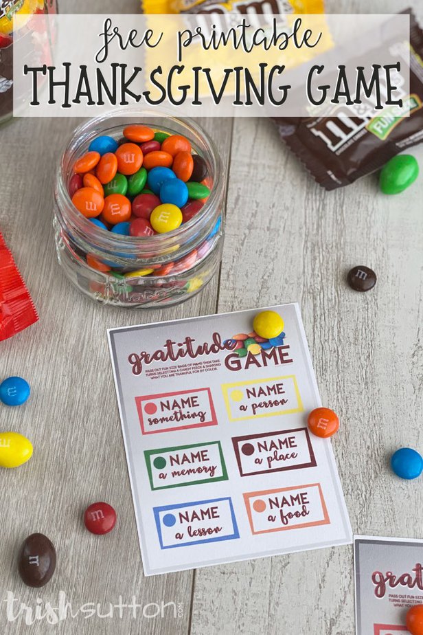 Free Printable Thanksgiving Activity Gratitude Game