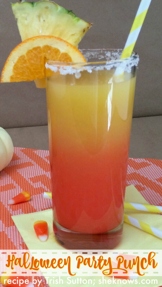 Halloween Party Punch | Candy Corn Inspired Cocktail