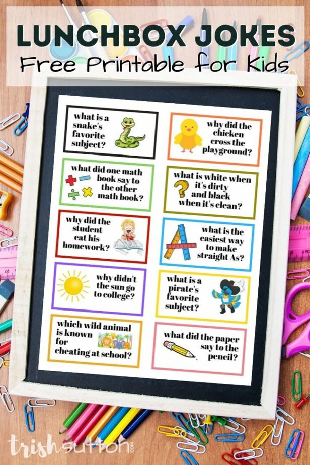 Free Printable Lunchbox Jokes for Kids | School Subject Edition