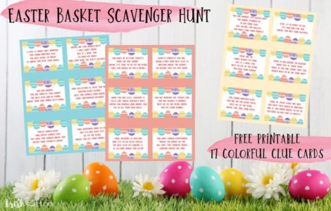 Easter Basket Scavenger Hunt Free Printable Clue Cards